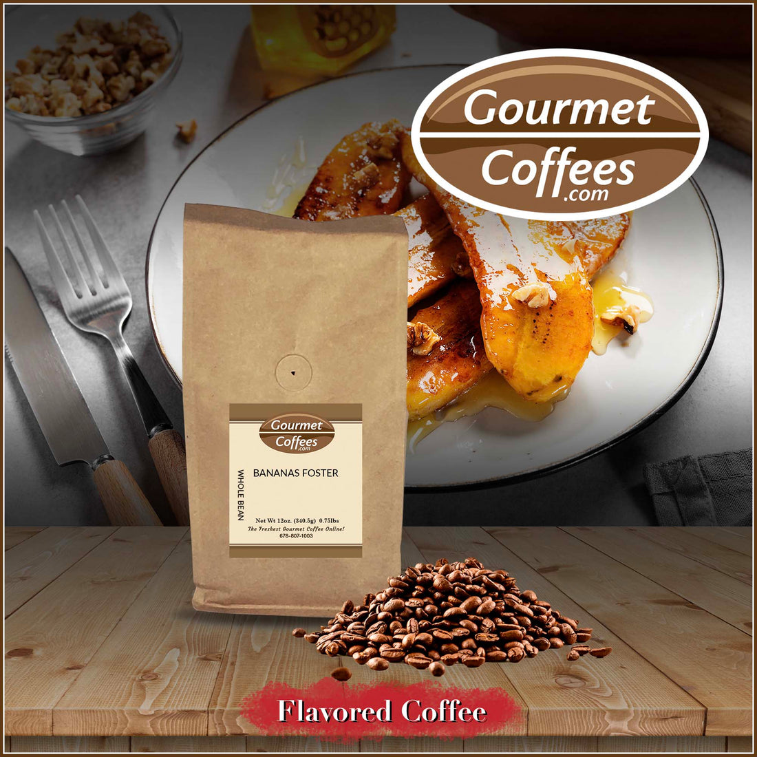 Bananas Foster Flavored Coffee – GRMS, gourmetcoffees.com