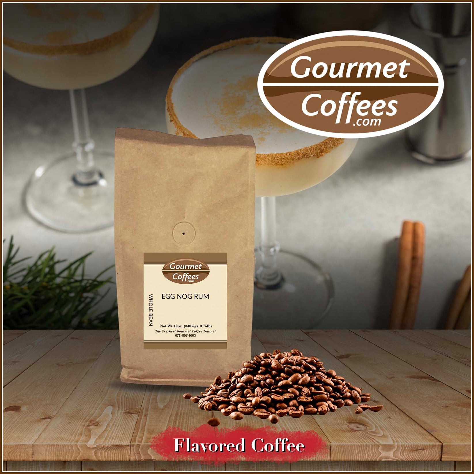Egg Nog Rum Flavored Coffee – GRMS, gourmetcoffees.com
