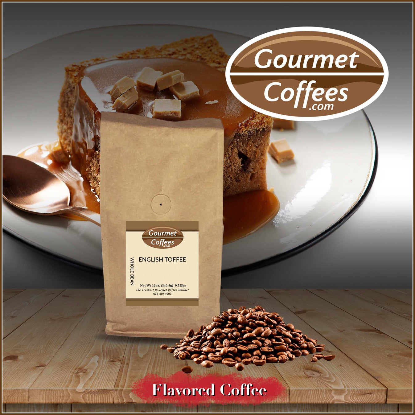 English Toffee Flavored Coffee – GRMS, gourmetcoffees.com