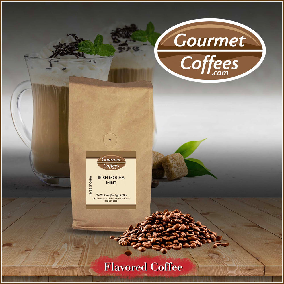 Irish Mocha Mint Flavored Coffee – GRMS, gourmetcoffees.com
