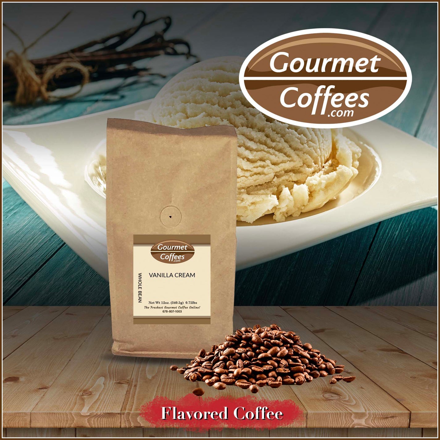 Vanilla Cream Flavored Coffee – GRMS, gourmetcoffees.com